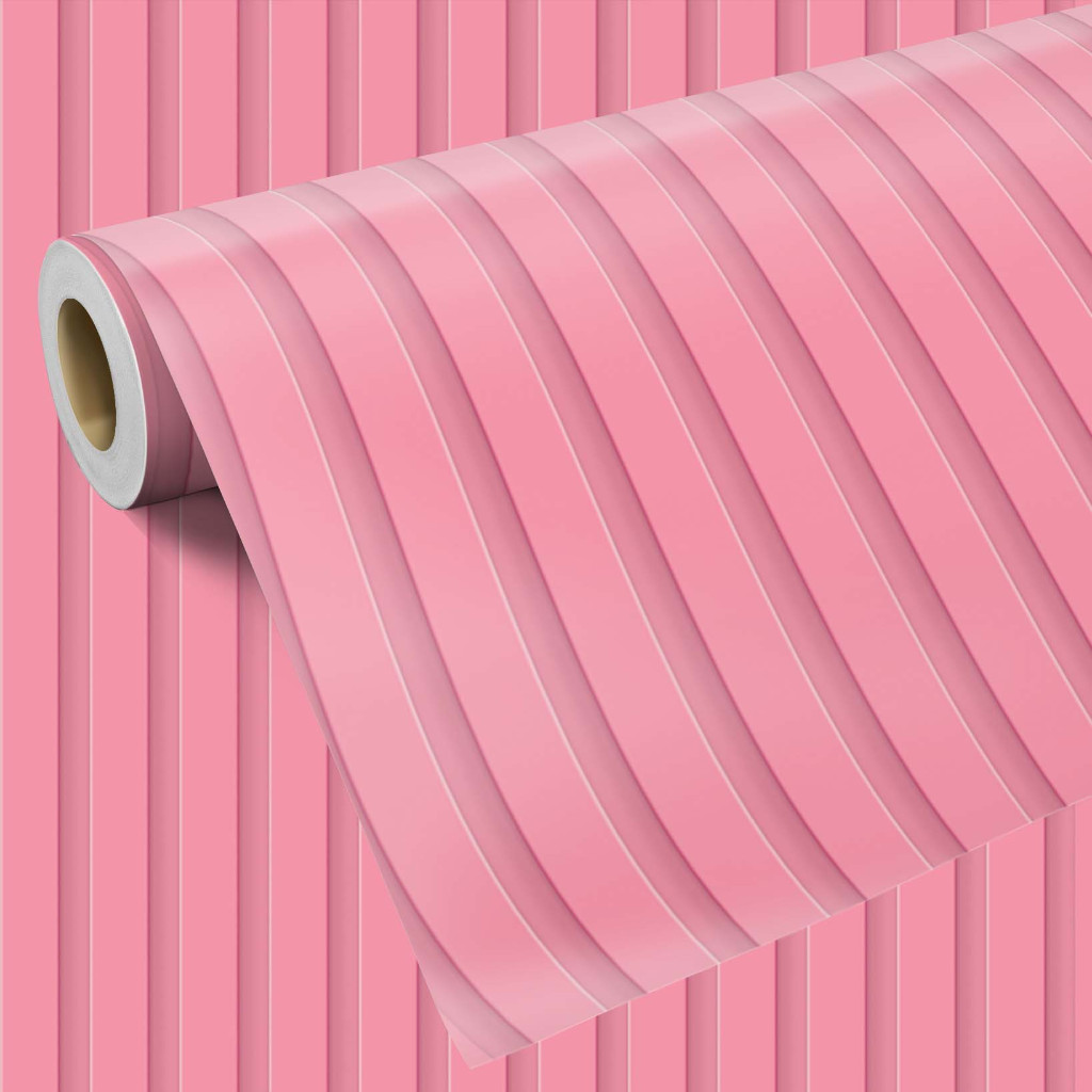Papel de Parede Ripado Rosa Autocolante Ripado Rosa 3D 10 Metros x 45cm ...