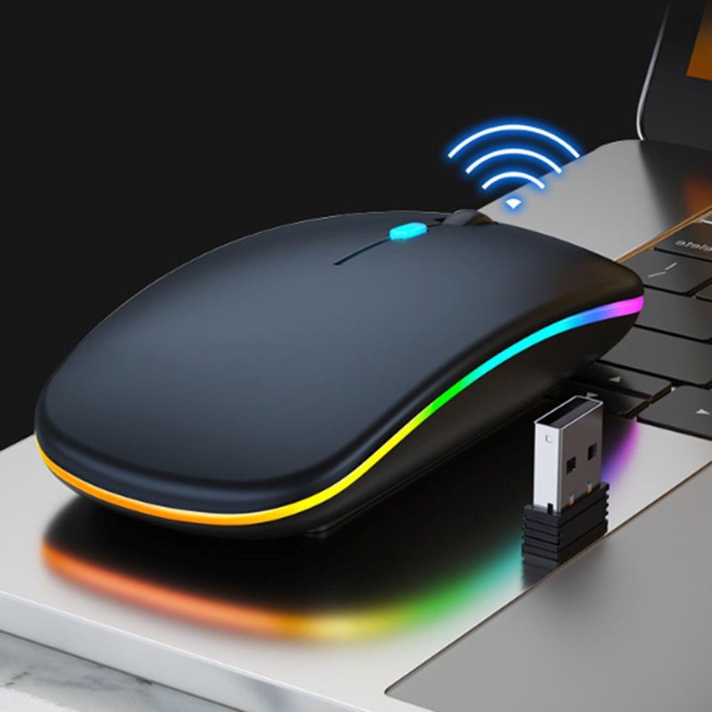 Mouse Sem Fio com Bluetooth Recarregável Wireless Led Rgb Ergonômico ...