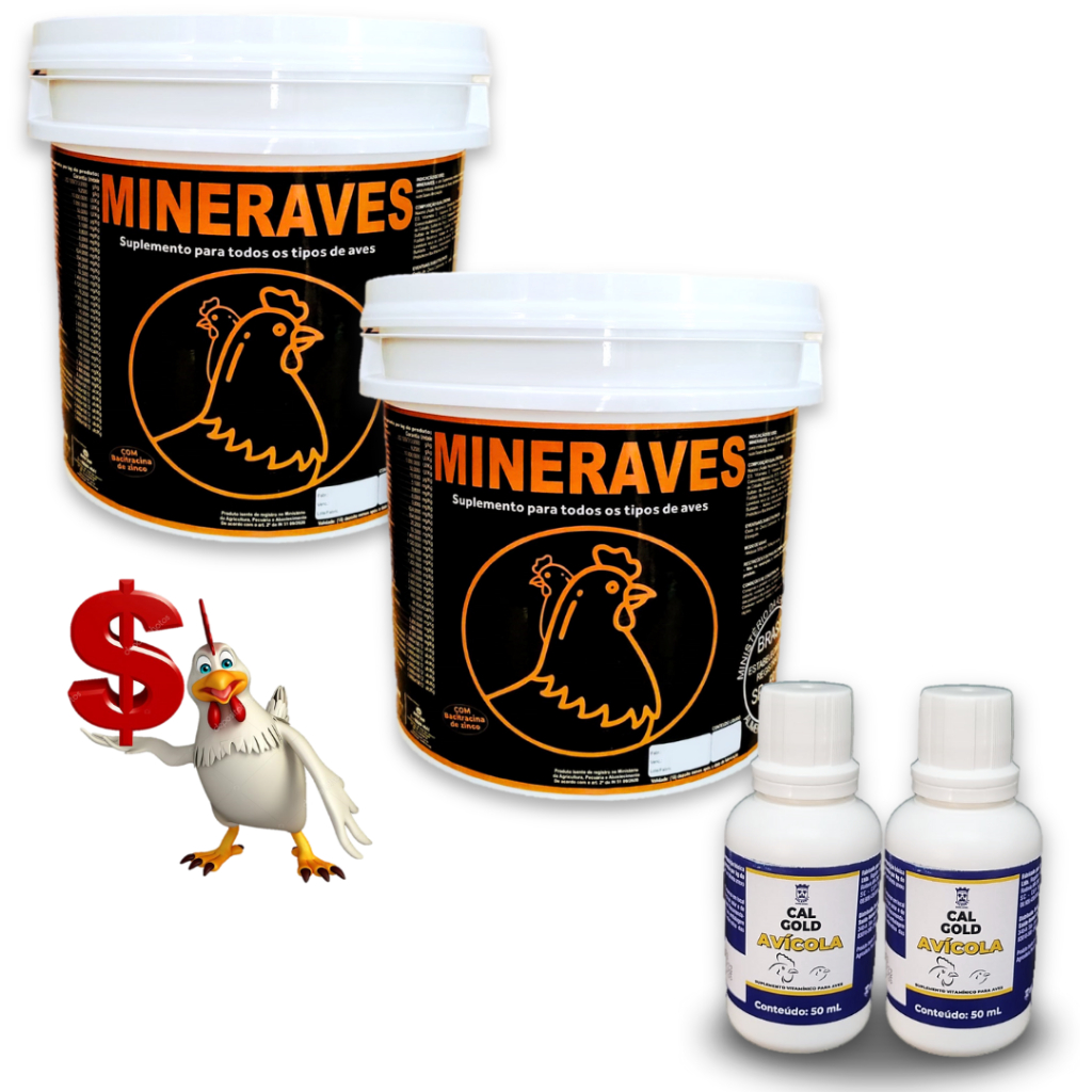 Mineraves 2kg Suplemento Avicultura Granja - Calgold Avícola 100ml ...