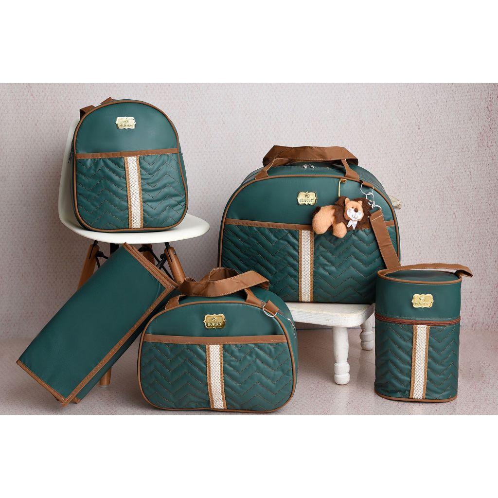 Kit Mala Maternidade 5 peças Mochila Porta Mamadeira e Trocador Bolsa ...