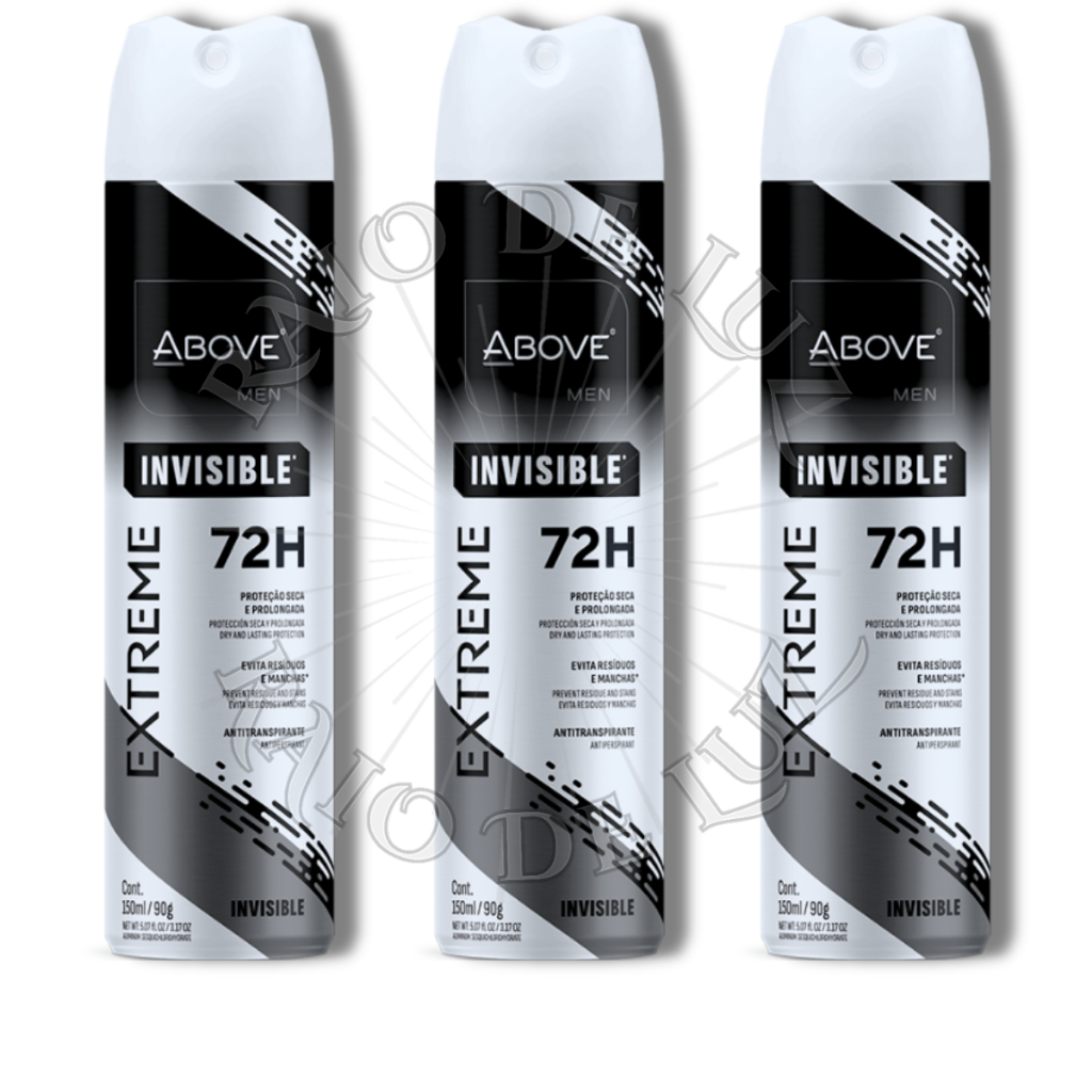 Kit 3 Desodorante Above Men Extreme Invisible Antitranspirante Aerosol ...