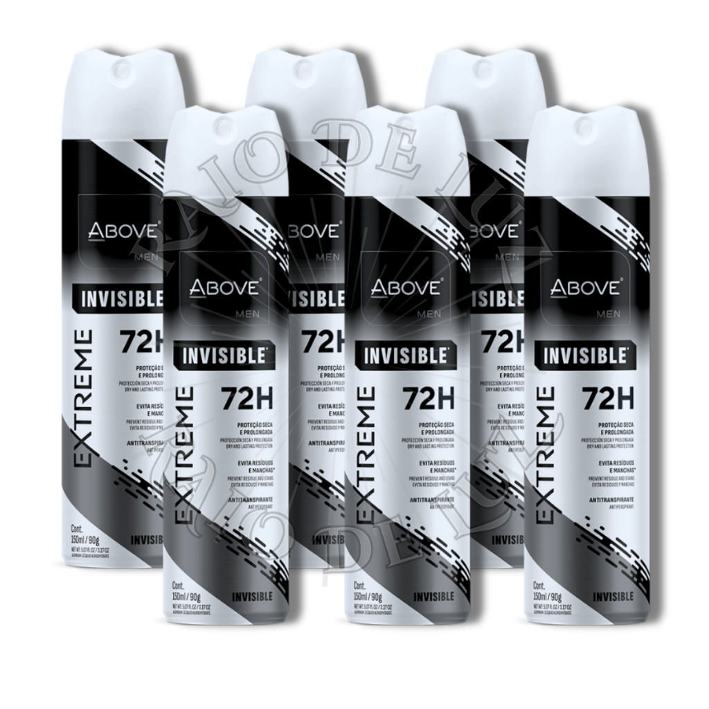Kit 6 Desodorante Above Men Extreme Invisible Antitranspirante Aerosol ...