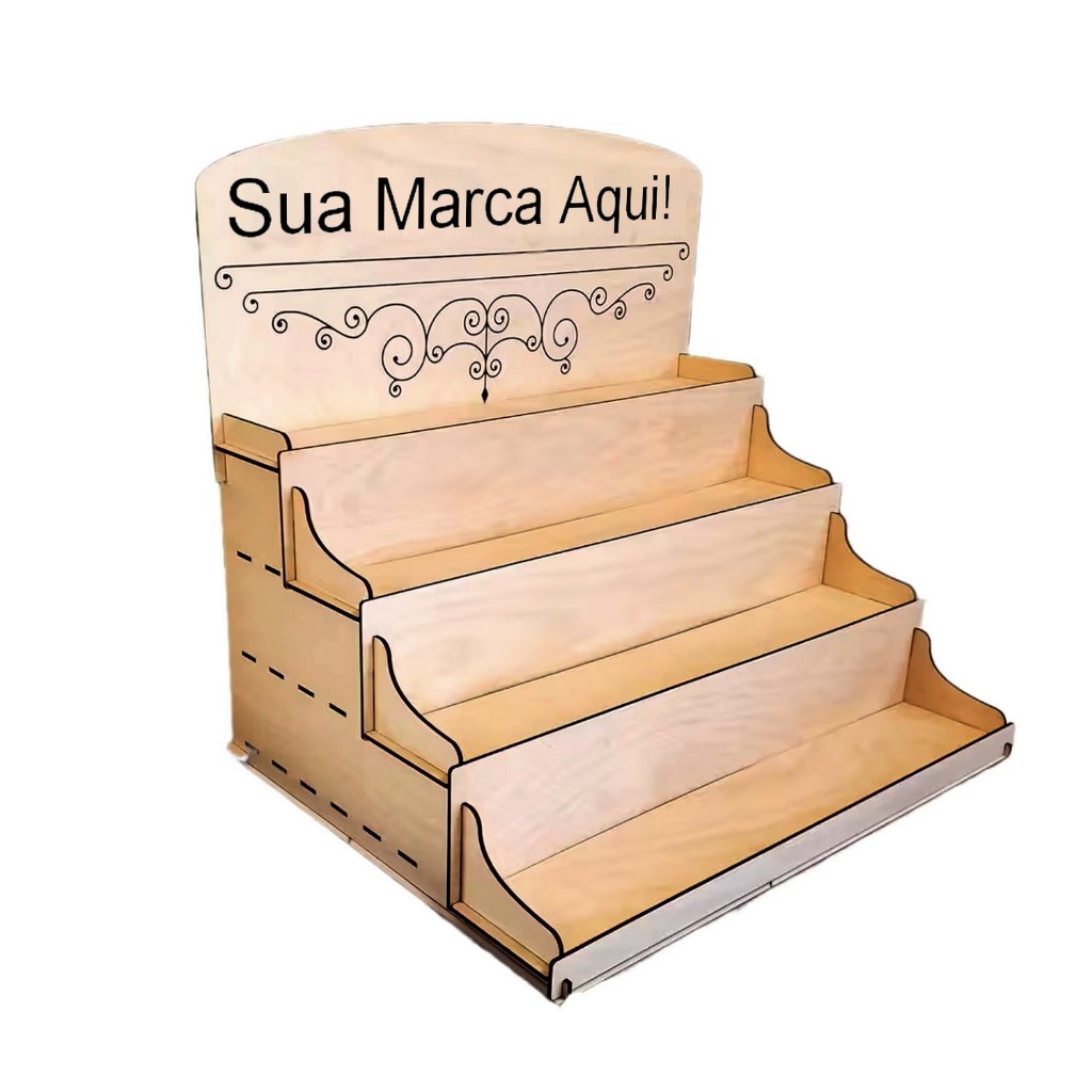 Display Expositor 45x37 cm p/ Brownie e doces escada 4 Andares c ...