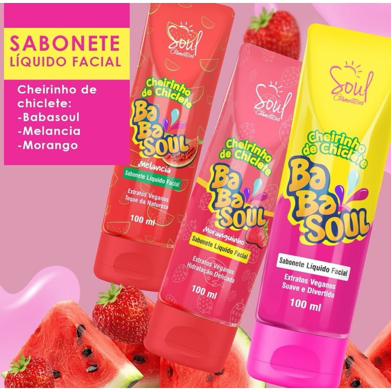Sabonete líquido facial babasoul Soul Cosmeticos 100 ml | Shopee Brasil