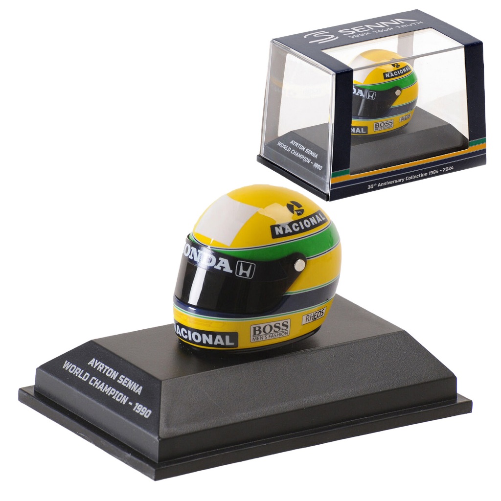 MINIATURA CAPACETE AYRTON SENNA BI CAMPEAO 1990 1/8 MINICHAMPS | Shopee ...