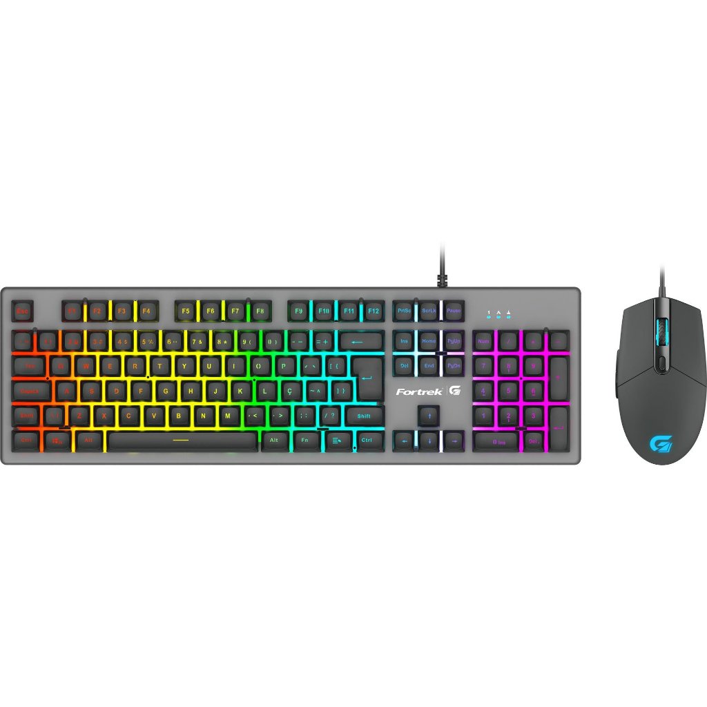 Combo Teclado + Mouse Gamer Fortrek Rainbow Ranger Grafite RGB | Shopee ...