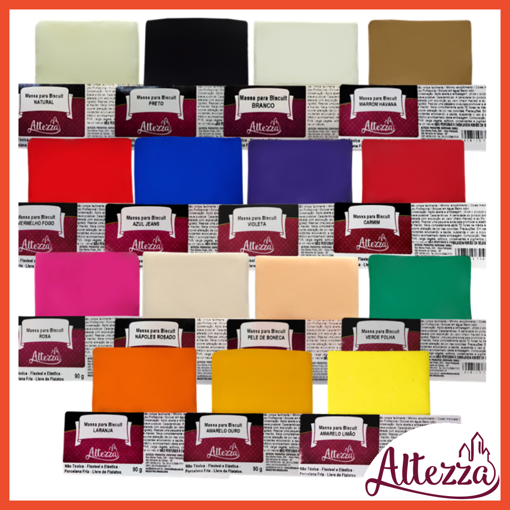 Massa Biscuit Fashion colors 90g Altezza - Porcelana Fria | Shopee Brasil