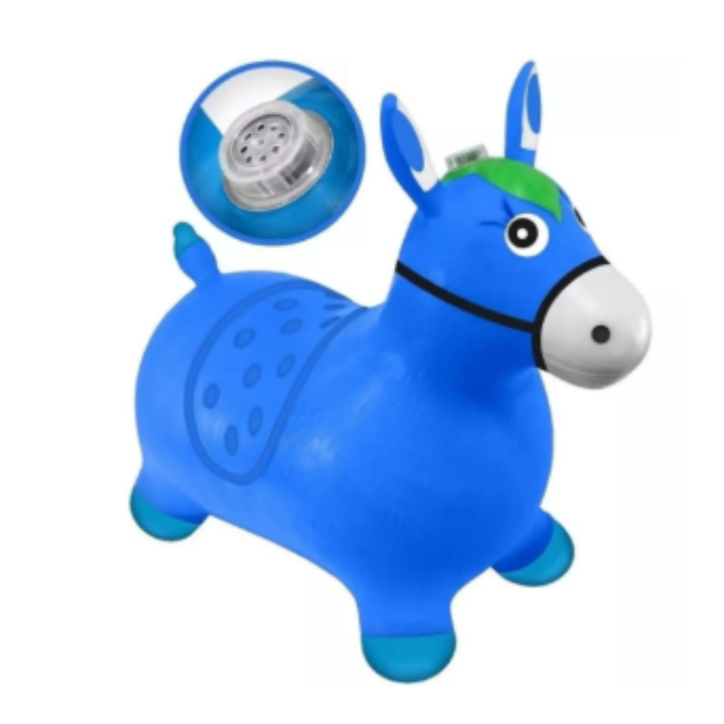 Cavalinho Upa Upa AZUL Brinquedo Infantil Musical Pula Pula Inflável ...