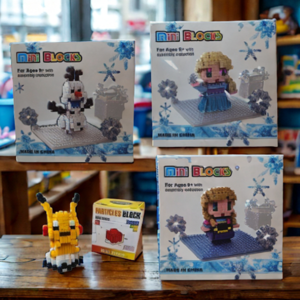 Bloco De Montar Pokémon Pikachu Frozen Olaf Elsa Anna Boneco Diy Block ...