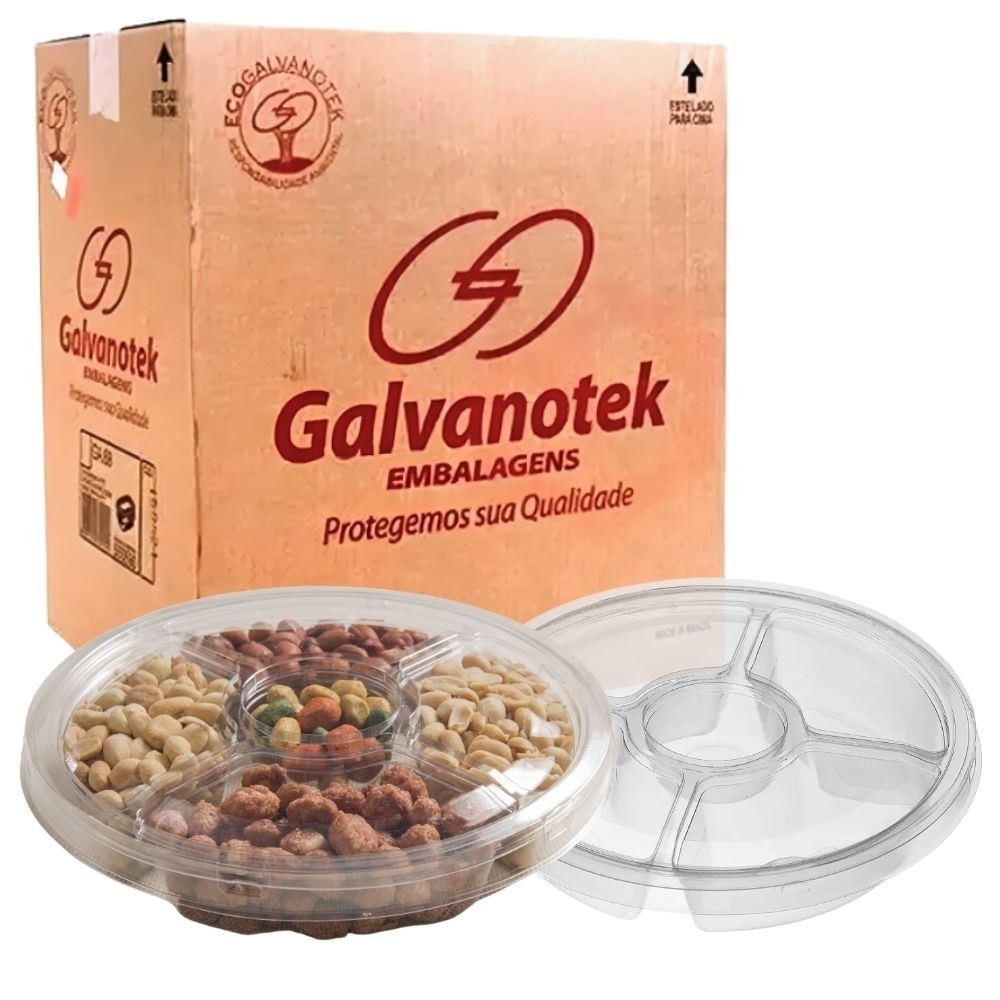 Petisqueira Descartável Com 4 Divisórias G540 Galvanotek | Shopee Brasil