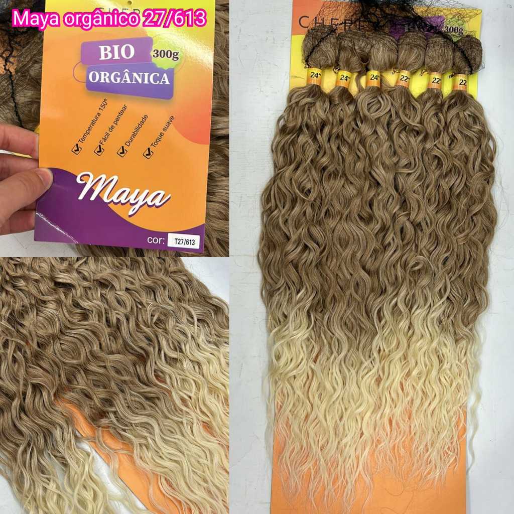 Cabelo Cacheado Bio Organico Maya Cherey Entrelace 300g 60cm | Shopee Brasil