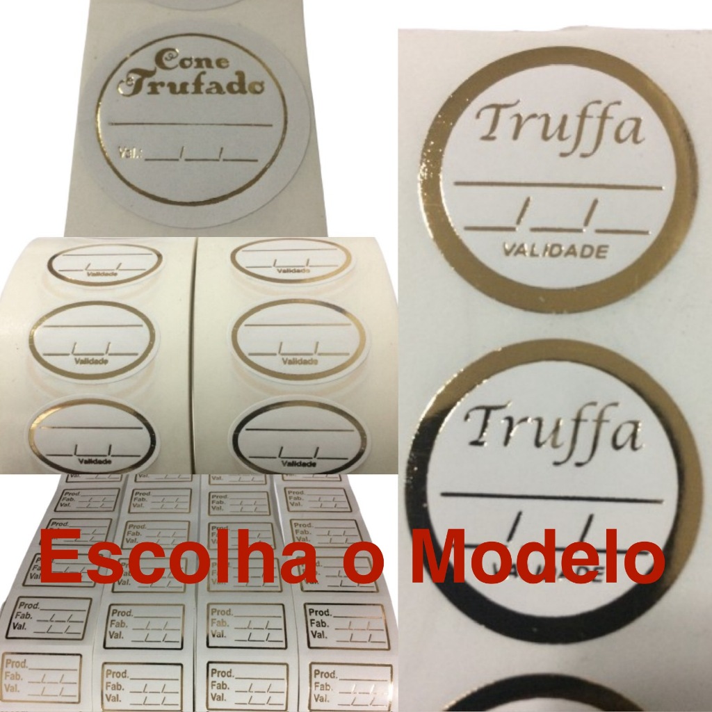1.000 Etiquetas Decorativas Escolha o Modelo Validade Fabricação Truffa ...