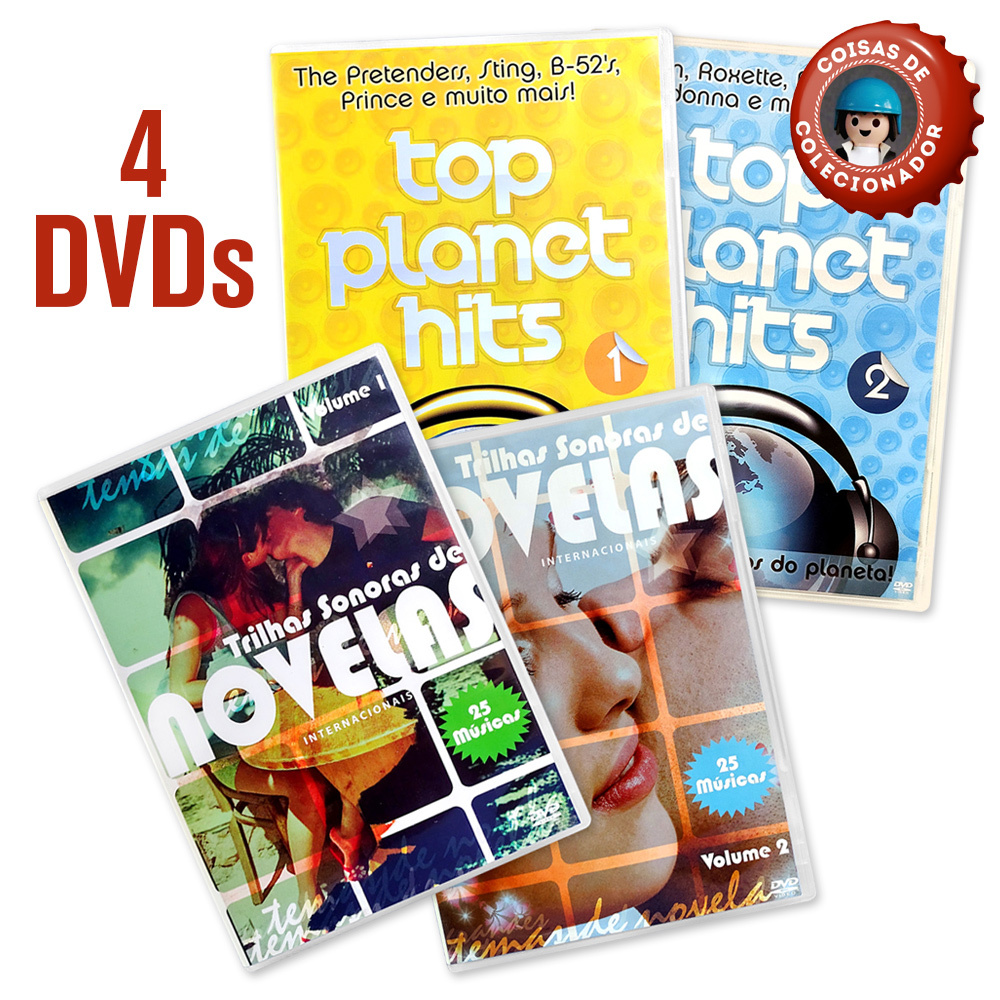 4 DVDs - Trilhas Sonoras de Novelas Internacionais e Top Planet Hits | Shopee Brasil