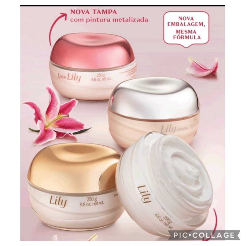 Creme Acetinado Hidratante Desodorante Corporal Lily 250g | Shopee Brasil