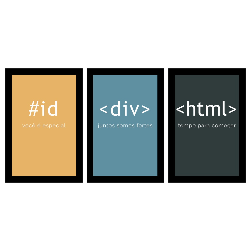 Quadro Decorativo Linguagem de Programação HTML Programação Dev X ...