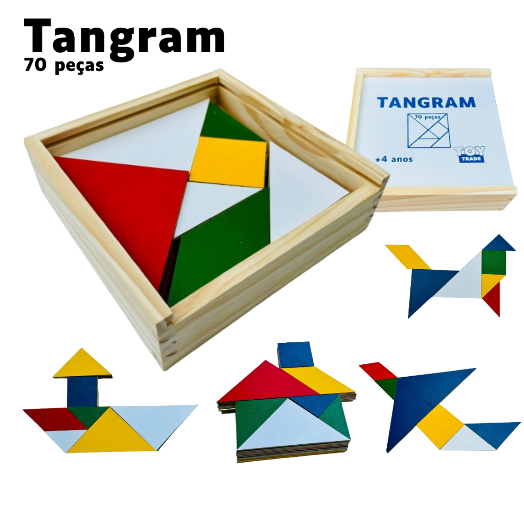 Jogo Tangram 10 Jogos Completos sendo 70 Peças Brinquedo Educativo ...