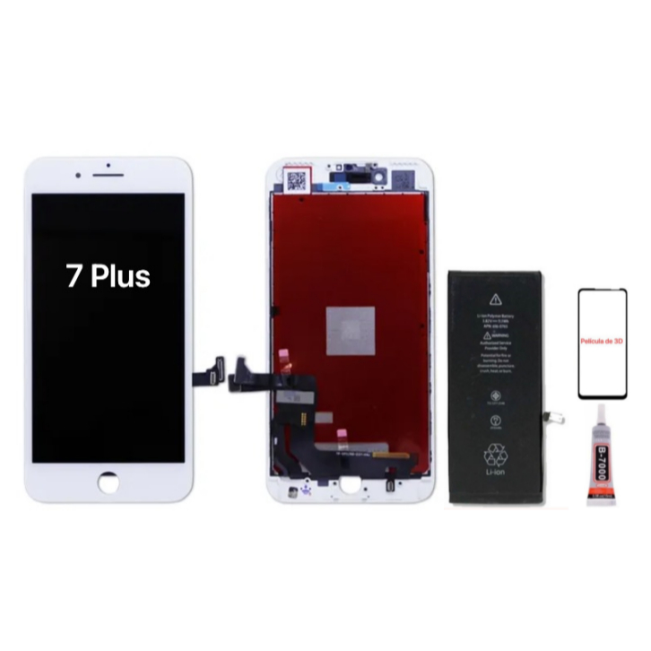 Tela Display Touch Frontal LCD iPhone 7Plus / 7 Plus + Bateria + Pelicula + Cola 15ml | Shopee ...
