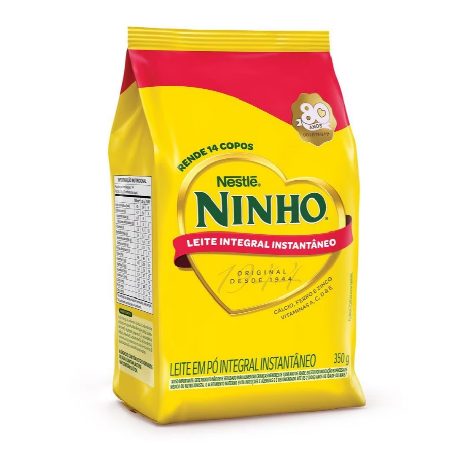 Leite em Pó Ninho Integral Instantâneo Sachê 350g | Shopee Brasil