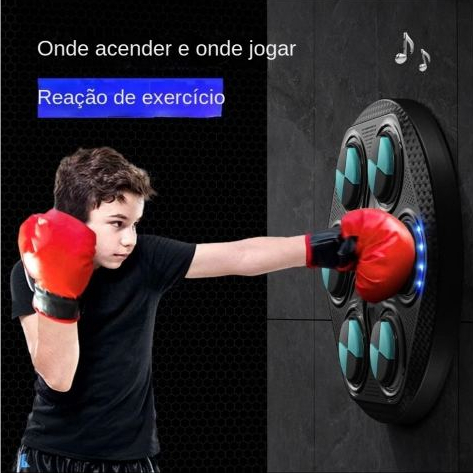 Máquina De Boxe Musical Acende No Ritmo Da Música Com Luva Bluetooth ...