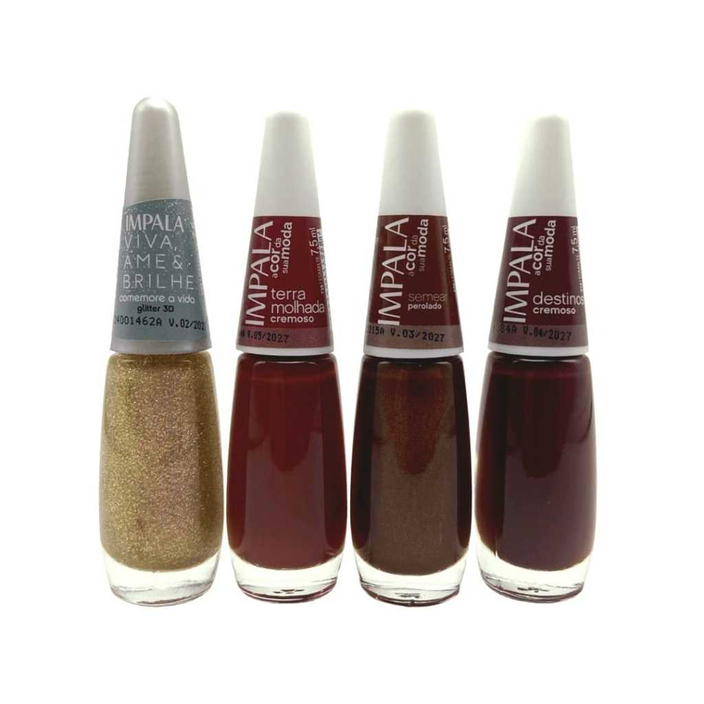 Kit esmaltes Impala Marrom 2 | Shopee Brasil