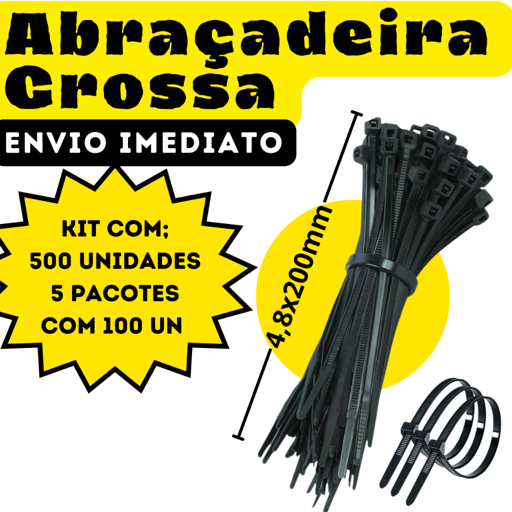 500 abraçadeira de nylon enforca gato cinta plástica fita hellerman ...