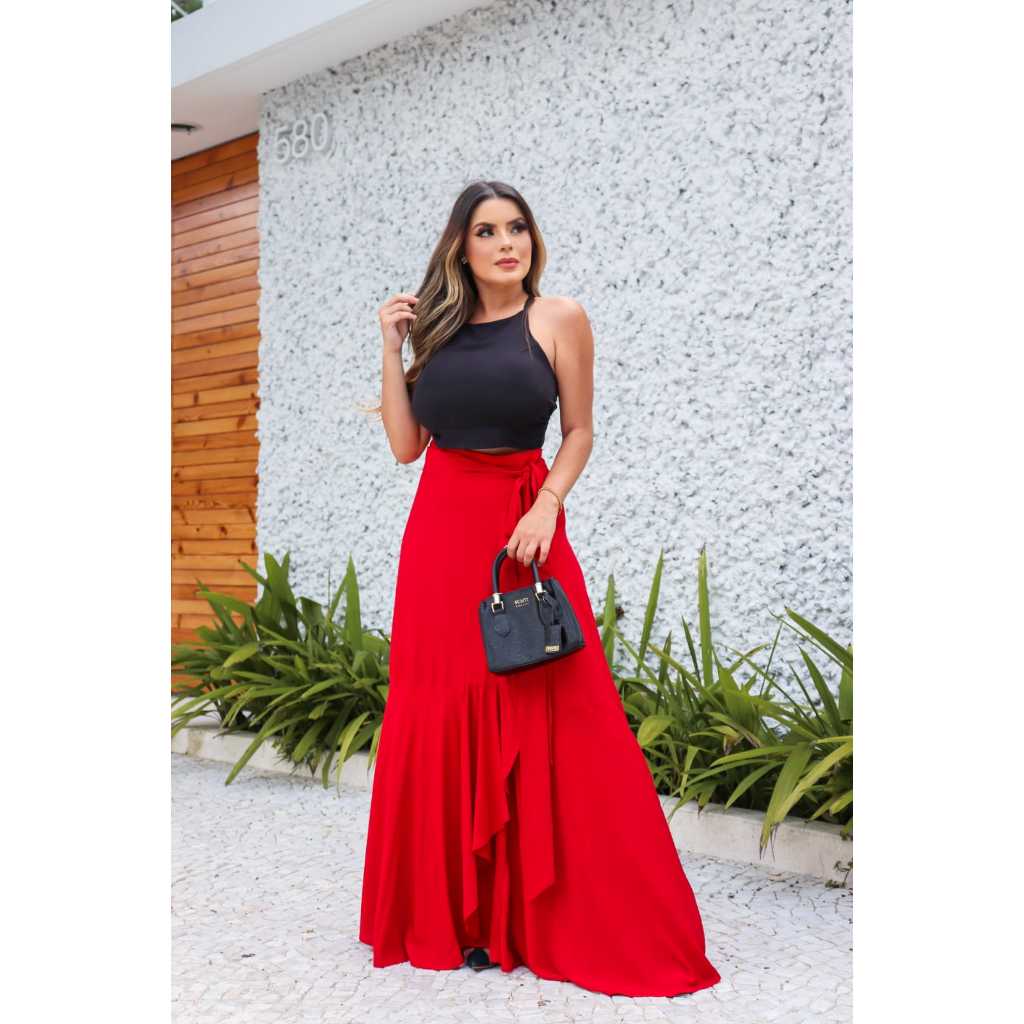 Saia Envelope Longa Pareo Plus Size | Shopee Brasil