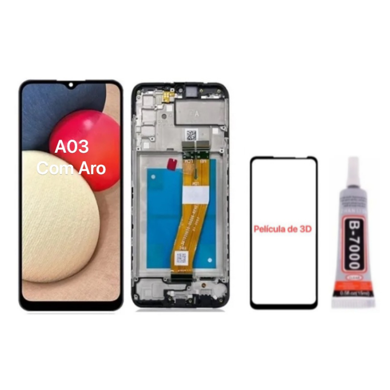 Tela Frontal Touch Display Lcd Compatível Galaxy A02s&A03s&A03 A025m A037 A035 Original Sem Aro ...