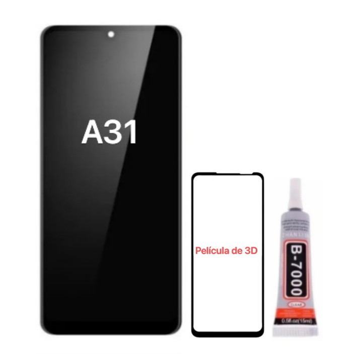 Tela Display Lcd Compative Touch Screen Galaxy A31 A315 Oled Lcd Sem Aro E Com Aro + Pelicula ...