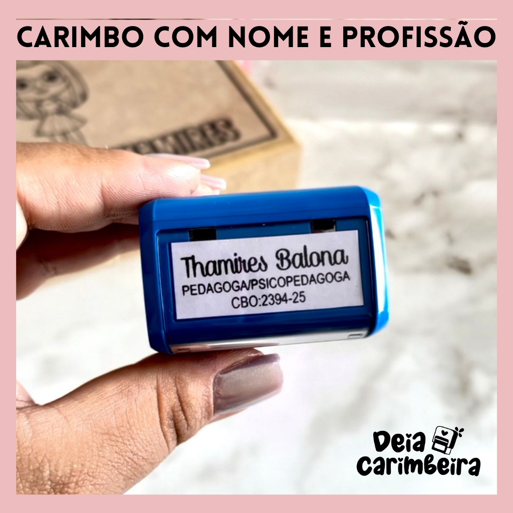 Carimbo Automático com Nome e Profissão (Professora, Psicopedagoga ...