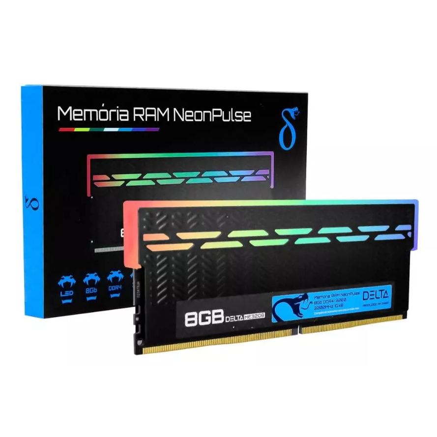 Memória Ram Pc Gamer Rgb Neon Pulse Intel Ddr4 8gb 3200mhz | Shopee Brasil