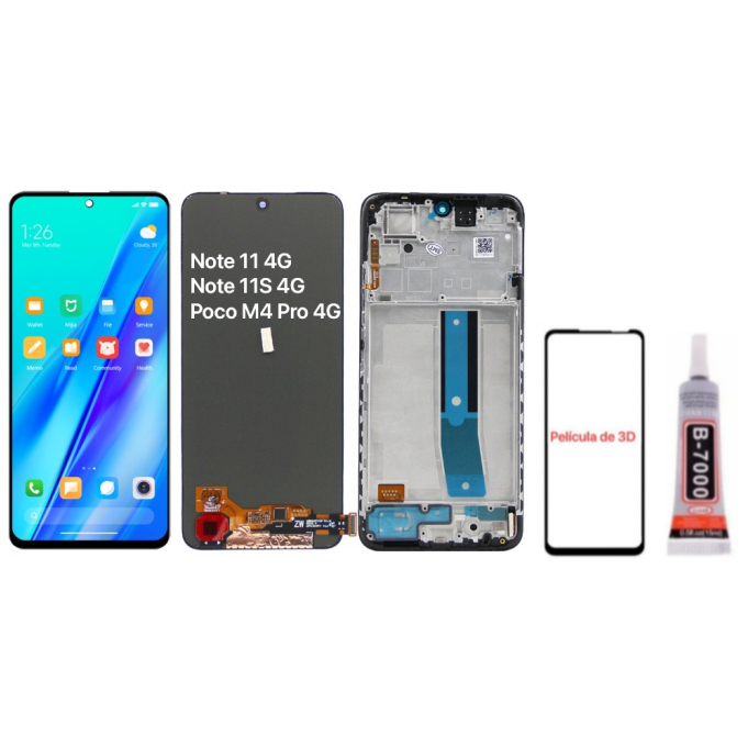 Tela Display Frontal Touch LCD Xiaomi Redmi Note 11 / Note 11s 4g 21121119SC 2201117TG 2201117SG ...