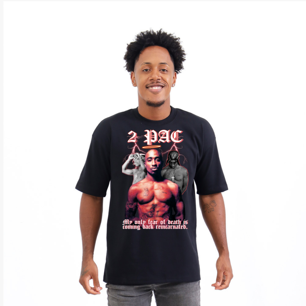 Camiseta camisa Premium Oversized Rapper Tupac 2pac Street Styles Moda ...