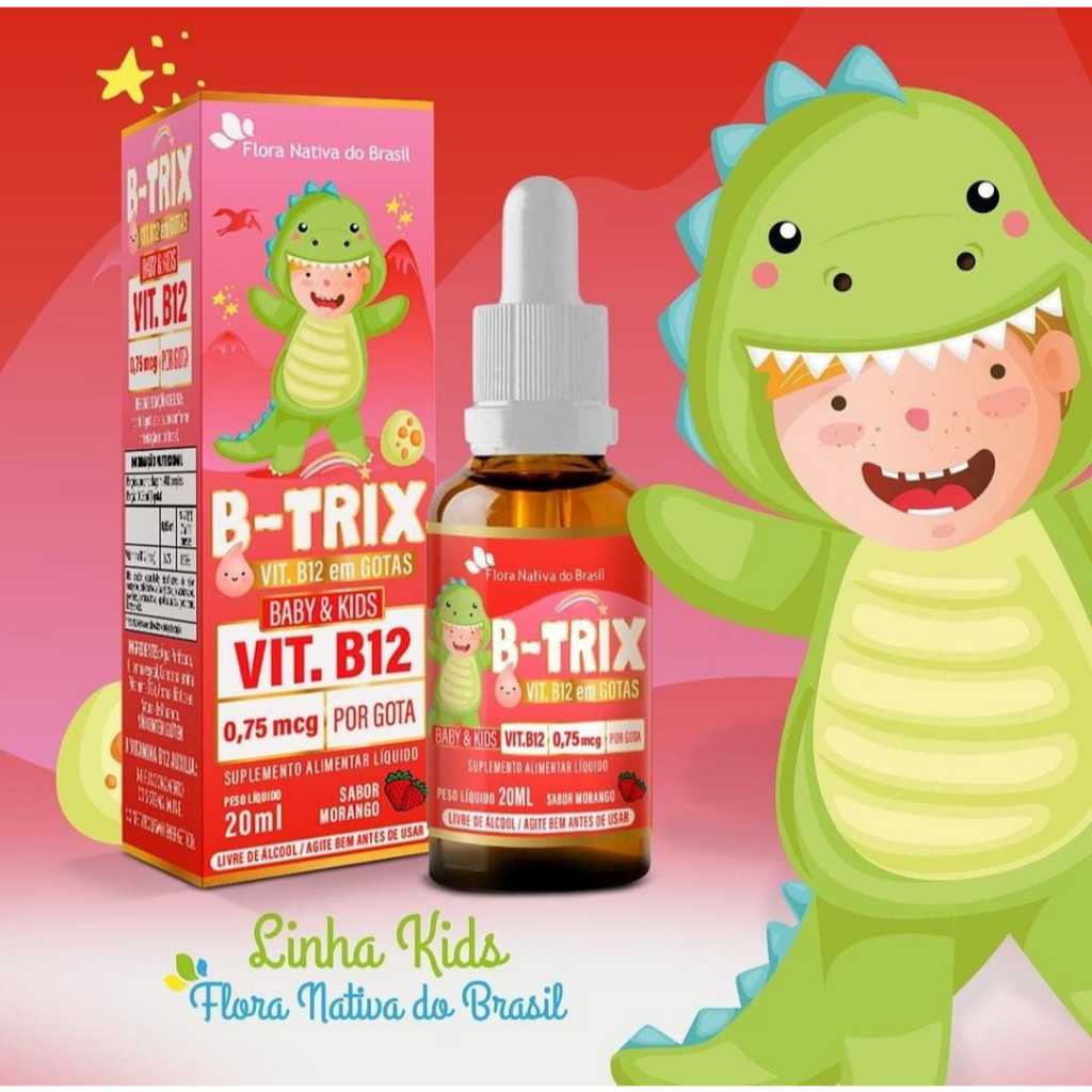 Vitamina B12 Em Gotas 20ml B-Trix Baby & Kids Flora Nativa do Brasil ...