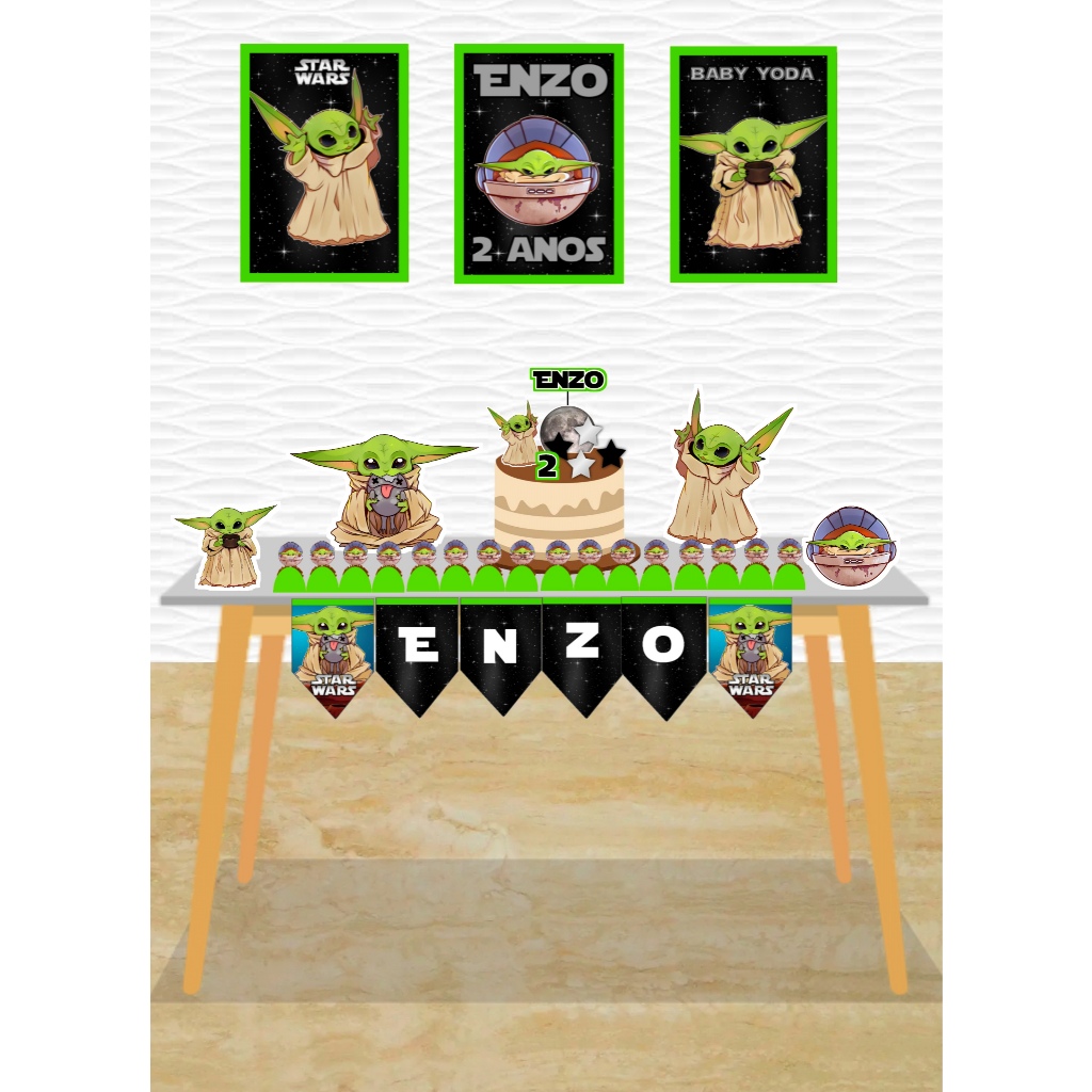 Kit Festa decoração simples Baby Yoda | Shopee Brasil