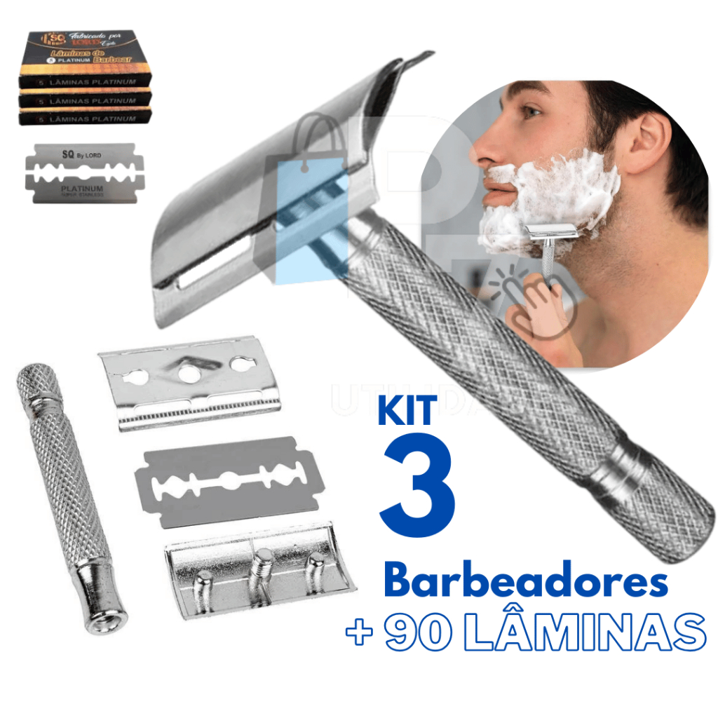 Aparelho De Barbear Antigo de Metal Barbeador Clássico Articulado e ...