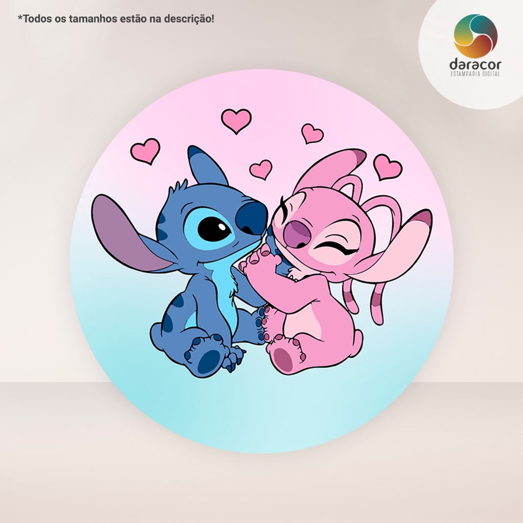 Painel Stich e Ângel 1,30X1,30 C/Elástico | Shopee Brasil