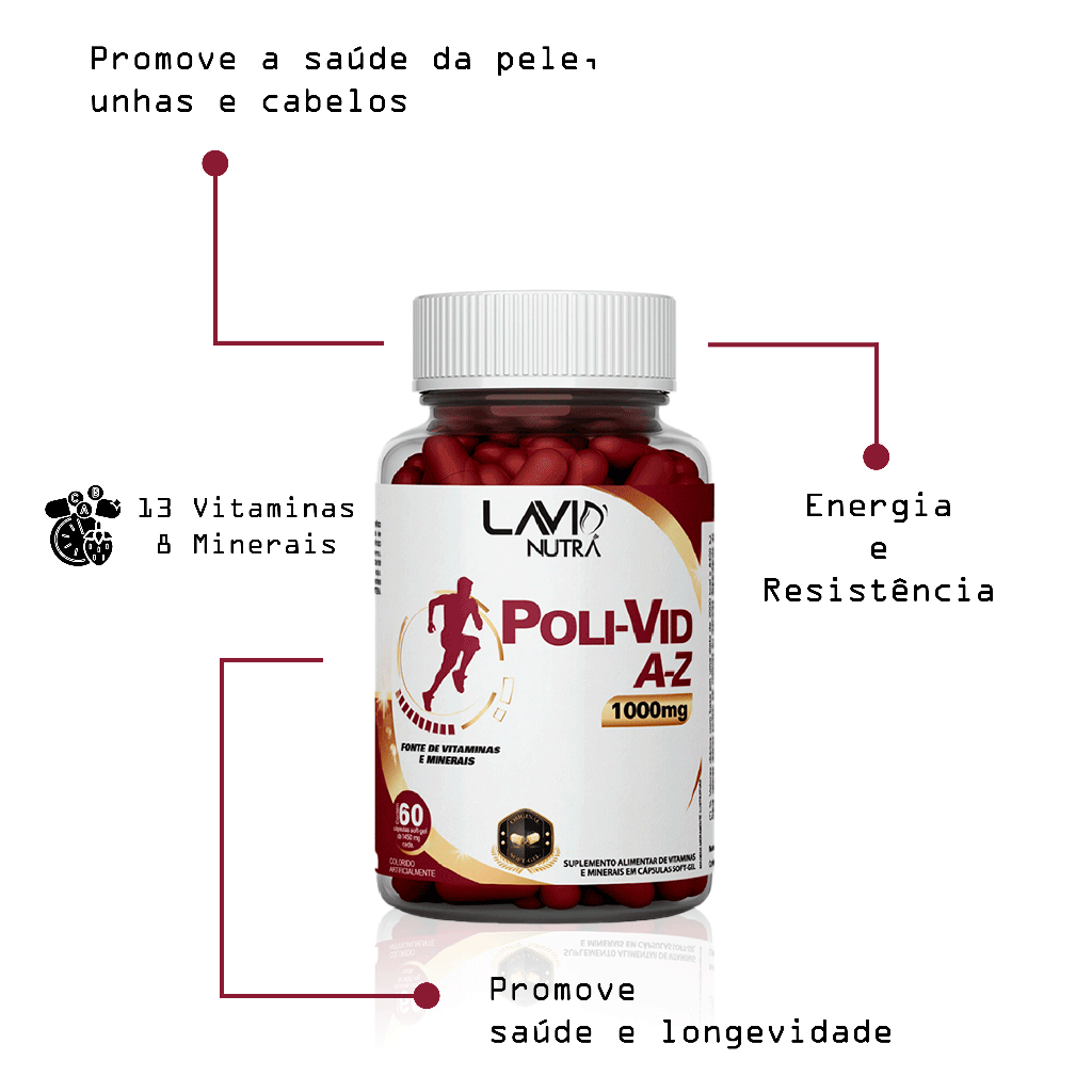 multivitaminico de A-Z Polivid 60 caps suplemento alimentar imunidade ...