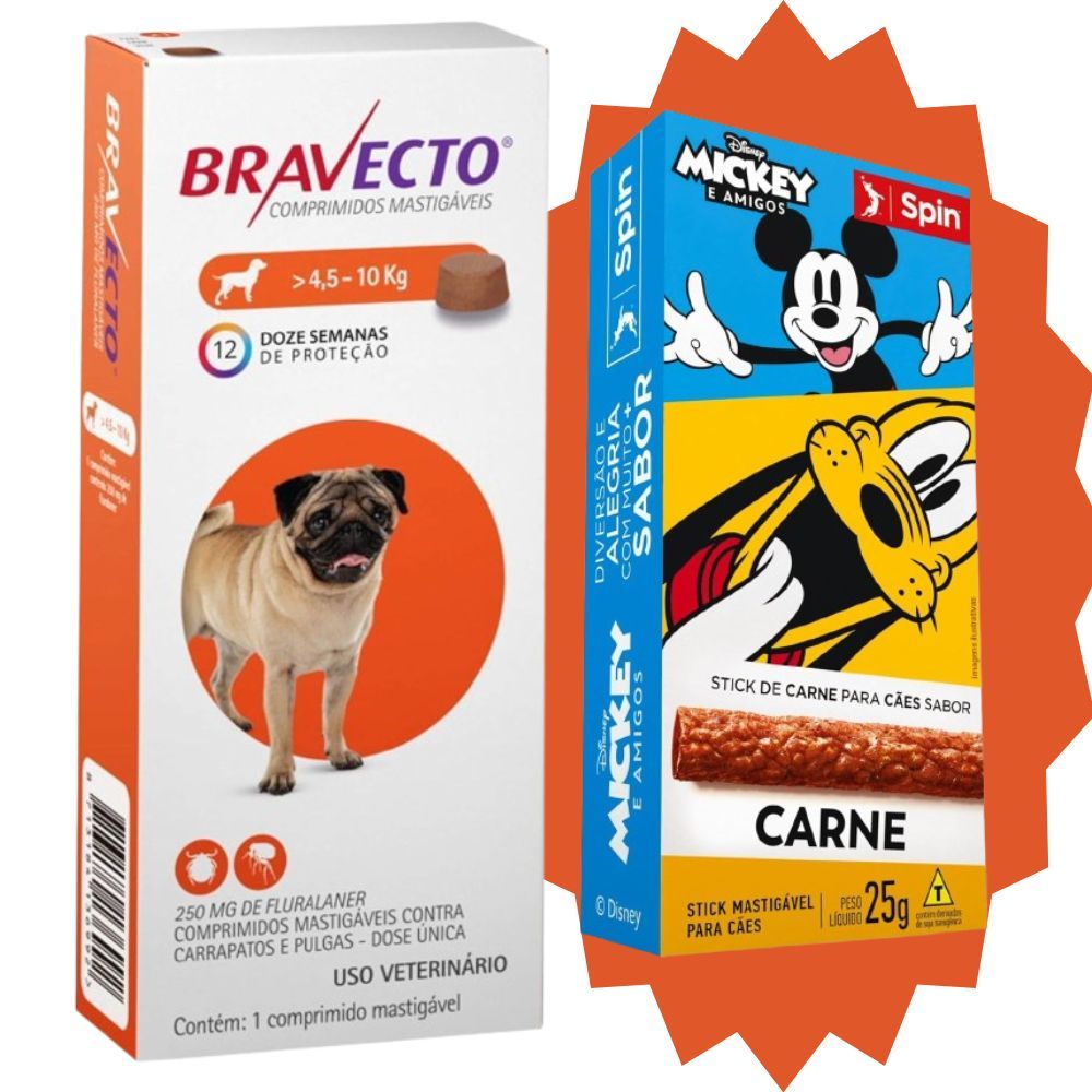 Bravecto Antipulgas e carrapatos para cães 4,5 a 10kg + Surpresa | Shopee Brasil