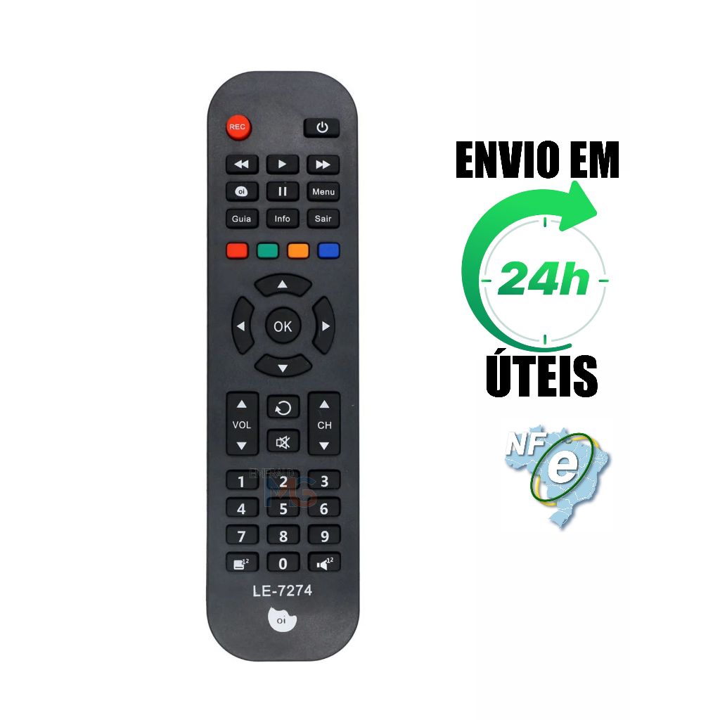 Controle Remoto Receptor Oi TV DSI74 / Oi TV Multilaser GS0601 Ses6 ...