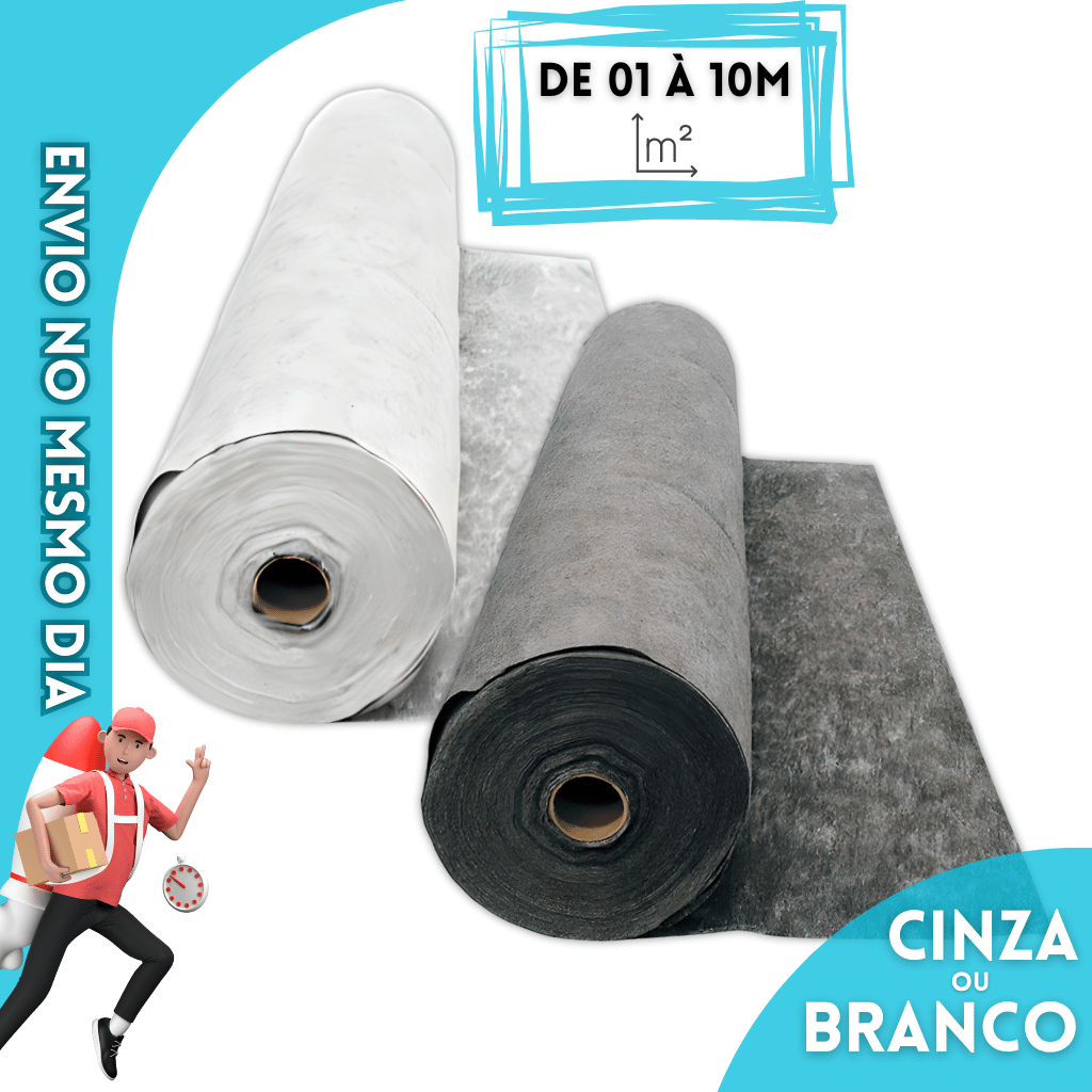 Manta Geotextil Bidim Branca Cinza Tamanho 1 até 10m Drenagem ...