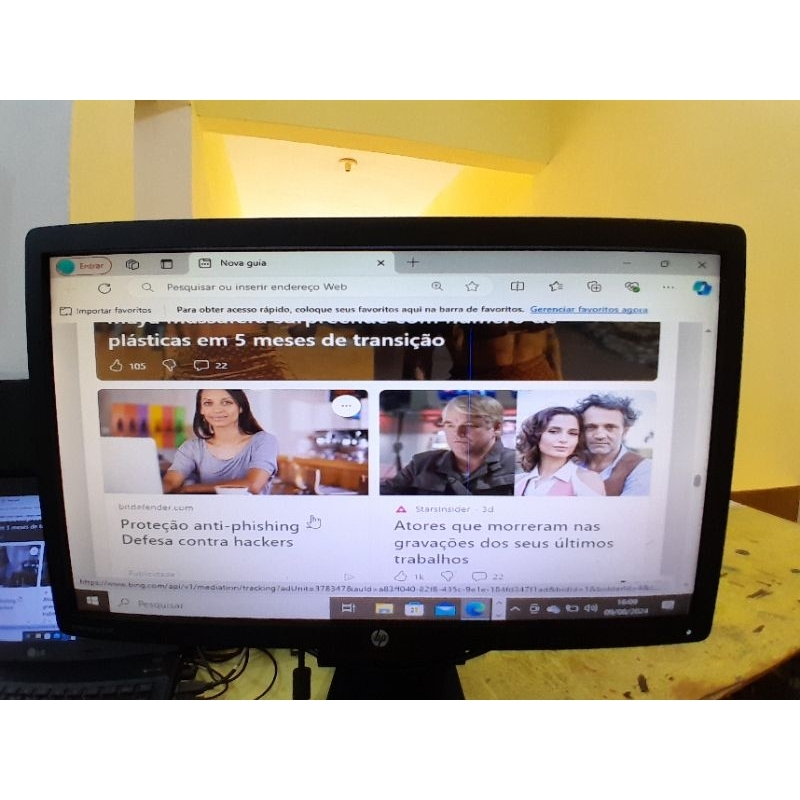 Monitor Led 22 polegadas hp C/ detalhe na tela | Shopee Brasil