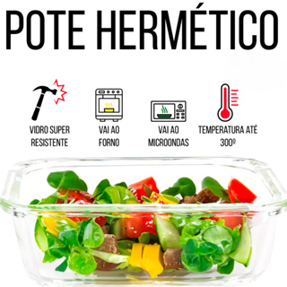 KIT 10 POTE HERMETICO VIDRO MARMITA ALIMENTO ANTI-VAZAMENTO 370ML PREMIUM | Shopee Brasil