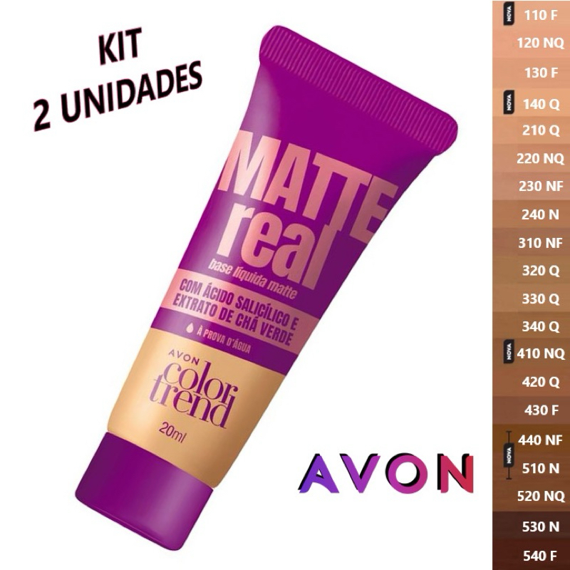 Base Avon Color Trend Matte Real Kit com 2 unidades da mesma cor ...