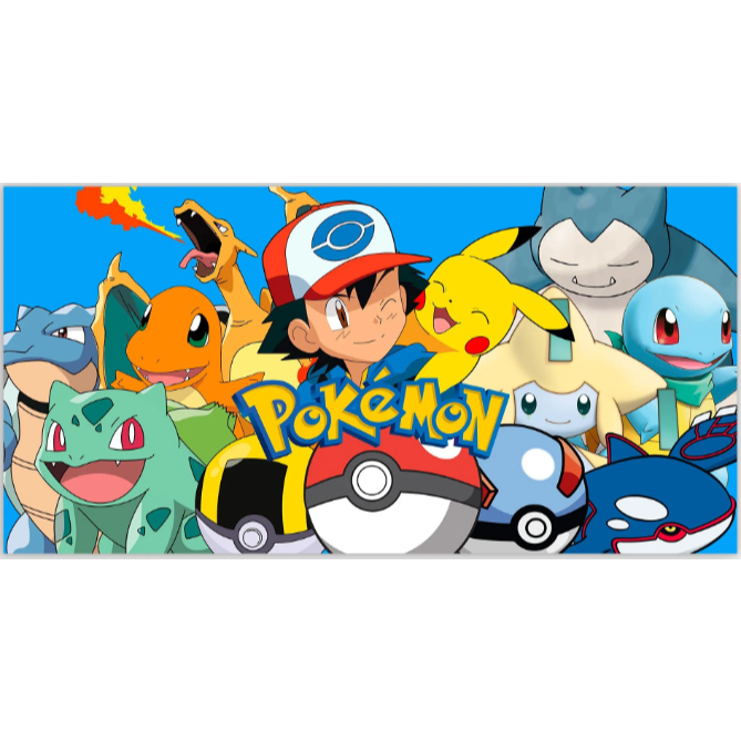 Painel de Festa em Lona 2x2m Personalizado em Lona Fosca - Tema POKEMON ...