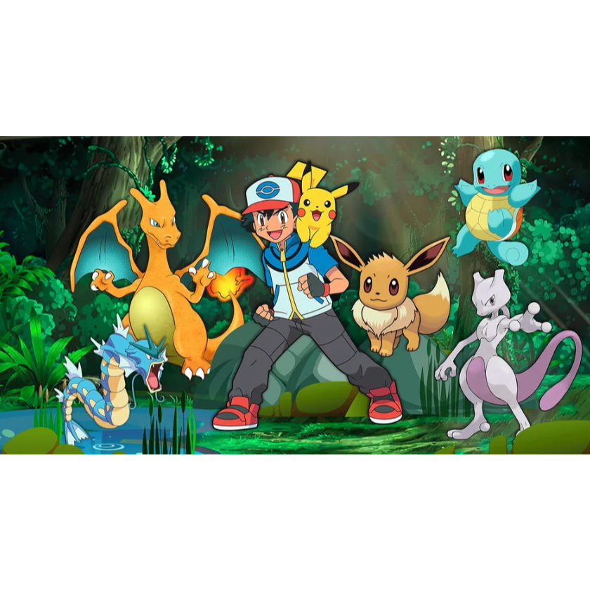 Painel de Festa em Lona 2x2m Personalizado em Lona Fosca - Tema POKEMON ...