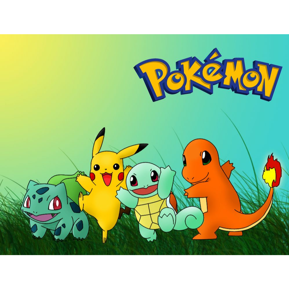 Painel de Festa em Lona 2x2m Personalizado em Lona Fosca - Tema POKEMON ...
