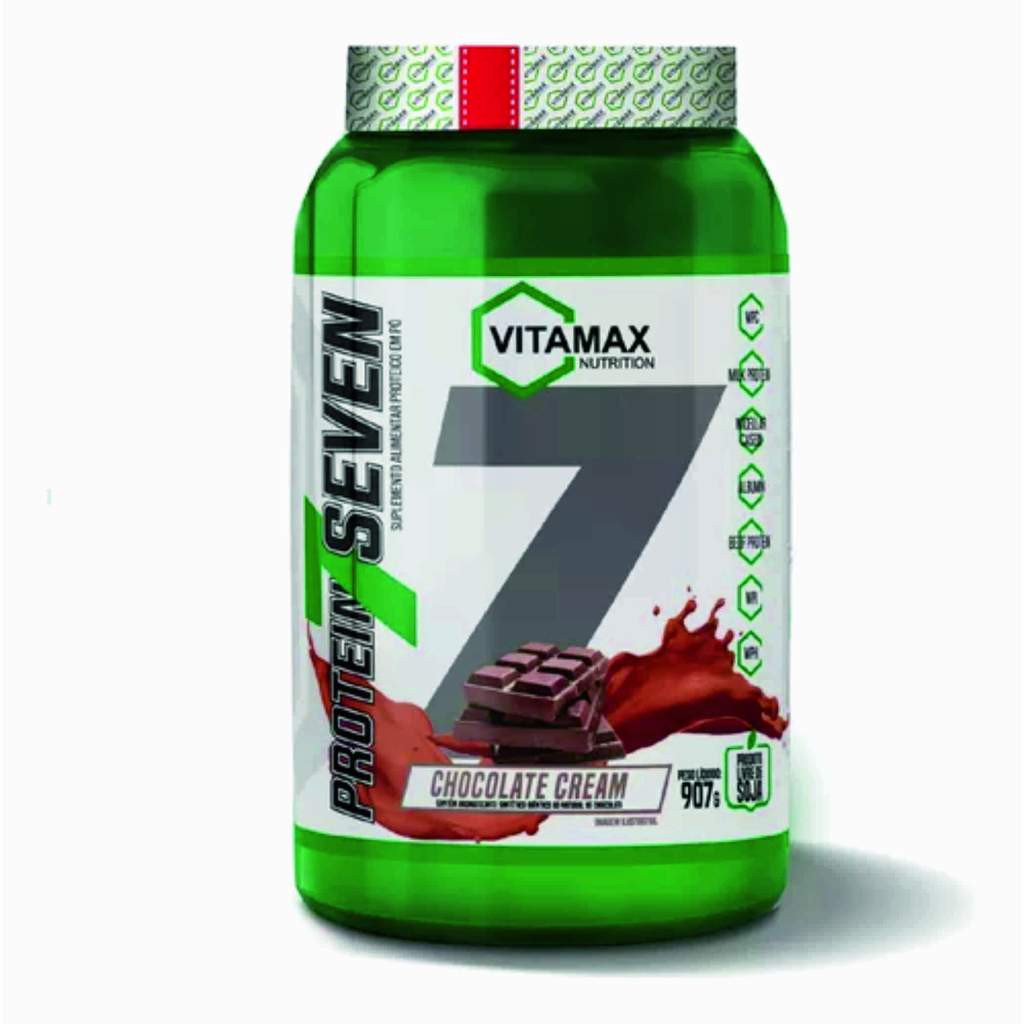Whey Seven Protein Vitamax Nutrition 907g Chocolate Suplemento em pó ...