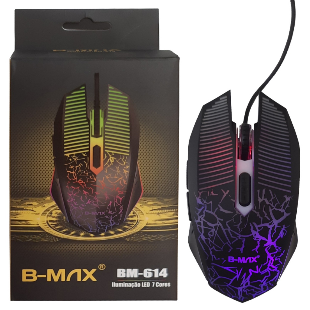 Mouse Gamer Rgb 3600 Dpi Com Led 7 Cores Usb B-max Bm-614 | Shopee Brasil