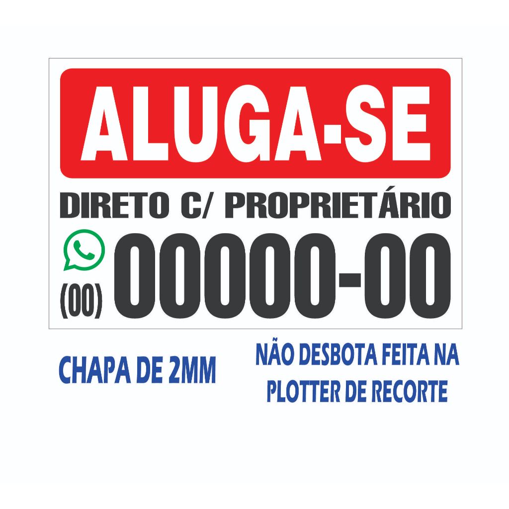 Placa Vende-se ou Aluga-se Personalizavel - Imóvel Terreno Casa ...