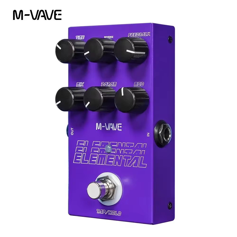 Pedal de retardo digital M-vave Elemental 9 efeitos de retardo ...